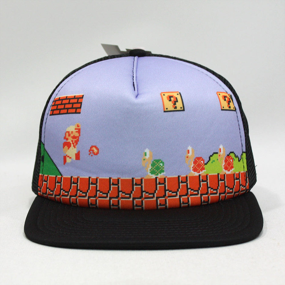 Nintendo Super Mario Flat Brim Trucker Snapback Baseball Cap – Ooh La ...