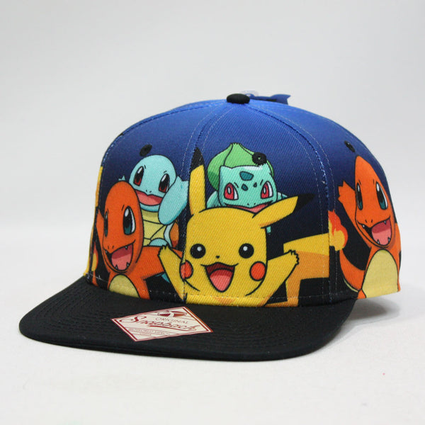 Pokemon Pikachu Group Gradient Sublimated Snapback Baseball Cap - Ooh ...