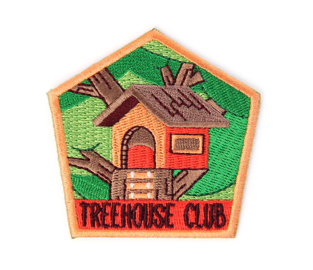 Treehouse Club Decorative Embroidered Sew or Iron-on Backing Patch ...